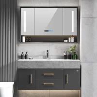 China Small 72 Inch Vanity Grey Wall Hung Vanity Unit Melamine Board Modern for sale