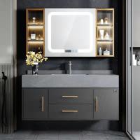 China E0 Standard Top Mounting Hardwood Bathroom Vanity Units 600mm With Mirror for sale