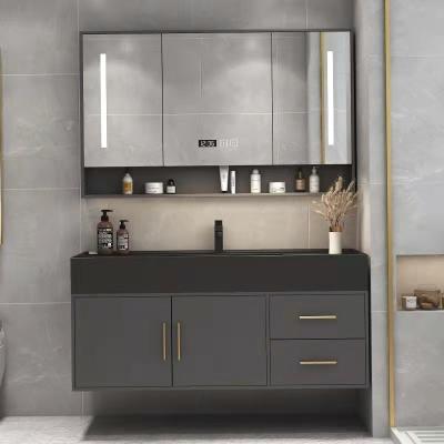 China Wall Hung Painted Bathroom Vanity Furniture Melamine Countertop for sale