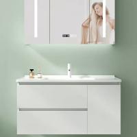 China Solid Wood Bathroom Wall Hung Vanity Units E0 Standard Top Mounting / Under Mounting for sale