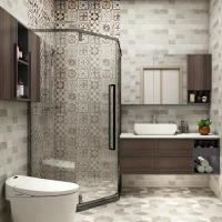 China Marble Countertop Mirror Lamp Bathroom Vanity Furniture With Shiny Bath Vanity Cabinets for sale