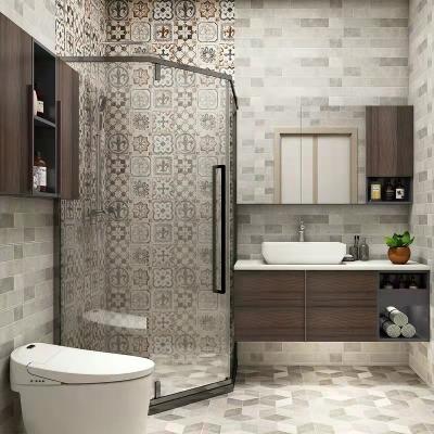 China Marble Countertop Mirror Lamp Bathroom Vanity Furniture With Shiny Bath Vanity Cabinets for sale