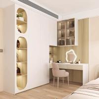 China OEM Modern Bedroom Furniture Mirrored Velvet Upholstered Dressing Table Ash Wood for sale