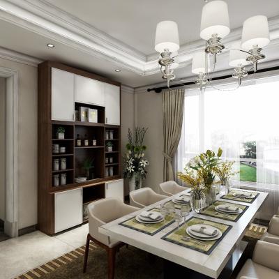 China Multiple Lacquer Upholstered Dining Room Furniture Storage Cabinet Hutch Marble Chairs for sale