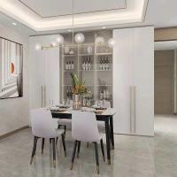China Smooth OEM Dining Room Furniture  Buffet Cabinet Sideboard Table Leather Chairs for sale