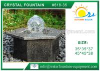 China Hexagon Base Natural Stone Fountains Outdoor For Lanscape Hand Carved for sale