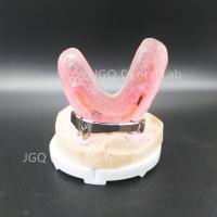 China Full Arch Dental Restoration All on X Zirconia Bridge with Pink Porcelain Titanium Base for sale