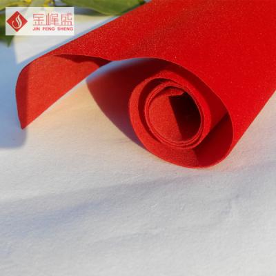 China 80 - 100GSM Red Velvet Flock Fabric , Packaging Spunlace Flocked Velvet Fabric for sale