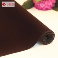 China Brown Velvet Flock Fabric Non Woven for Home Textile / Sofa Fabric Material for sale