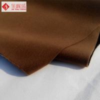 China Brown Flock Knitted Velvet Fabric , 1MM Long Pile Luxury Flocked Upholstery Fabric for sale