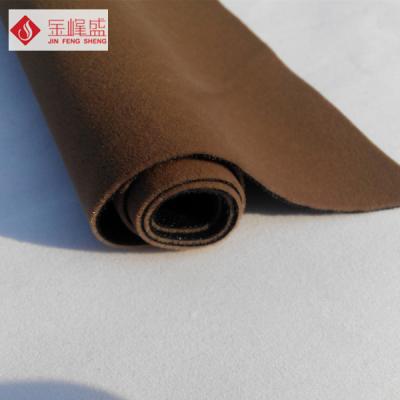 China Knitted Brown Velvet Flock Fabric , Sofa Flocking Furniture Upholstery Fabric for sale