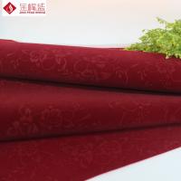 China Printed Spunlace Velvet Flock Fabric Dark Red With Flower Pattern for sale