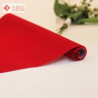 China Package Red Plain Flocking Fabric Non Woven With Soft Plush for sale