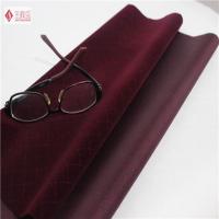 China Dark Red Nylon Velvet Flocking Fabric , Eco-friendly Flocked Upholstery Fabric for sale