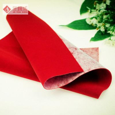 China 1.5m Red Jewelry Box Liner Fabric , Soft Velvet Spunlace Flock Fabric Material for sale