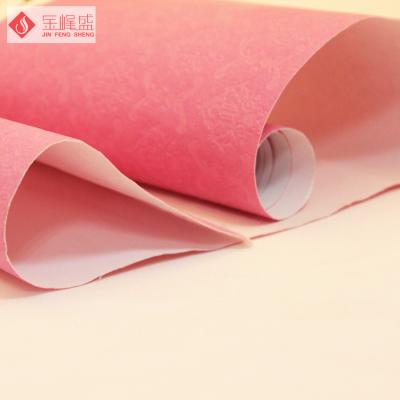 China Printed Non Woven Embossed Velvet Fabric Pink For Home Textile for sale