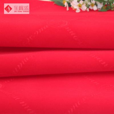 China Red Embossed Velvet Fabric , Polyester Nonwoven Flocking Fabric for sale