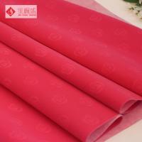 China Red Embossed Velvet Fabric , Polyester Nonwoven Flocking Fabric for sale