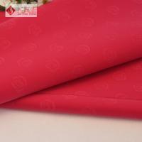 China Red Embossed Velvet Fabric , Polyester Nonwoven Flocking Fabric for sale
