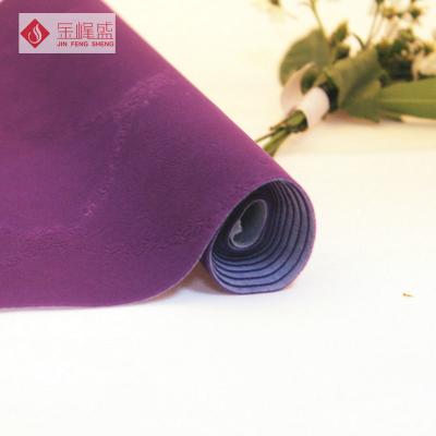 China Flocking Purple Polyester Velvet Fabric Soft For Jewelry Box Lining for sale