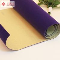 China Plain Purple Polyester Velvet Fabric , Flocked Modern Velvet Upholstery Fabric for sale