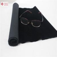 China Shrink-Resistant Dark Black Polyester Velvet Fabric , Tricot Flocked Upholstery Fabric for sale
