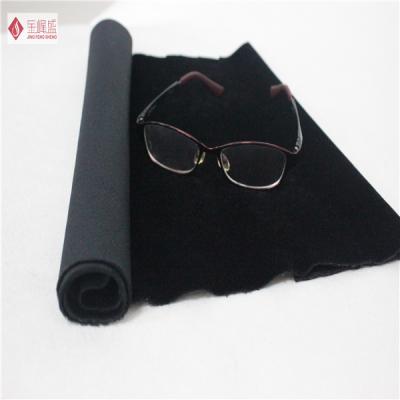 China Shrink-Resistant Dark Black Polyester Velvet Fabric , Tricot Flocked Upholstery Fabric for sale