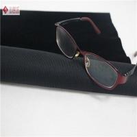 China Shrink-Resistant Dark Black Polyester Velvet Fabric , Tricot Flocked Upholstery Fabric for sale