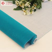 China Blue Plain Velvet Upholstery Fabric Flocked Knitted for Furniture / Sofa 100gms for sale