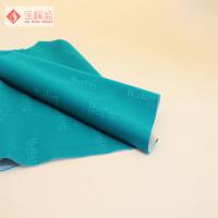 China Blue Plain Velvet Upholstery Fabric Flocked Knitted for Furniture / Sofa 100gms for sale