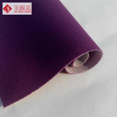 China Soft Long Pile Purple Velvet Upholstery Fabric Flocked for Sofa Cover / Car Seat for sale