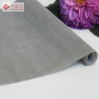 China 1.5m Knitted Flocking Grey Velvet Upholstery Fabric , Arts And Crafts Style Fabric for sale