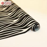 China Plain Striped Velvet Upholstery Fabric Flocking Polyester Non Woven for sale