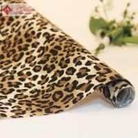 China Fashion Flocking Velvet Polyester Non Woven Fabric with Leopard Pattern for sale