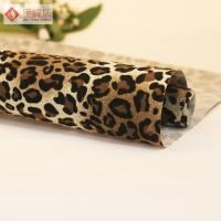 China Leopard Printed Polyester Non Woven Flock Velvet Fabric With Soft Plush for sale