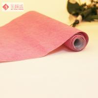 China Pink Tricot Knitted Velvet Fabric , Flocked Upholstery Fabric For Jewelry Box for sale