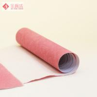 China Pink Tricot Knitted Velvet Fabric , Flocked Upholstery Fabric For Jewelry Box for sale
