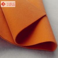 China Cotton Backing Velvet Double Faced Fabric , Short Pile Orange Double Sided Fabric for sale