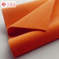 China Cotton Backing Velvet Double Faced Fabric , Short Pile Orange Double Sided Fabric for sale