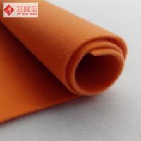 China Short Pile Double Faced Fabric , Jewelry Boxes Orange Flocked Velvet Upholstery Fabric for sale