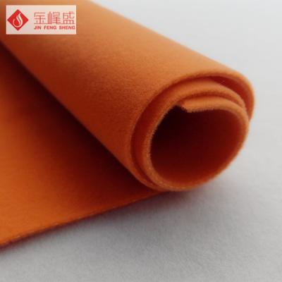 China Short Pile Double Faced Fabric , Jewelry Boxes Orange Flocked Velvet Upholstery Fabric for sale