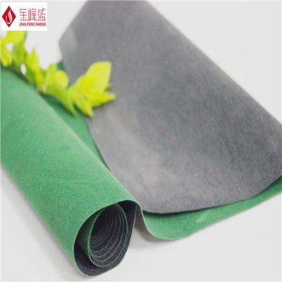 China Green Velvet Flocking Fabric , Nonwoven Furniture / Sofa Upholstery Velvet Fabric for sale