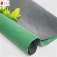 China Green Velvet Flocking Fabric , Nonwoven Furniture / Sofa Upholstery Velvet Fabric for sale