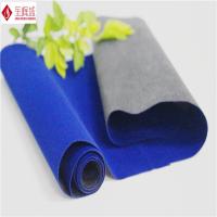 China Soft Long Pile Blue Velvet Upholstery Fabric Flocking For Glass Boxes 75 x 75D for sale