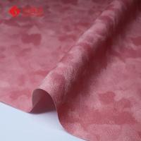 China Big Flower Design Pink Flock Fabric For Gift Box Making 100M Per Roll for sale