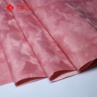 China Big Flower Design Pink Flock Fabric For Gift Box Making 100M Per Roll for sale