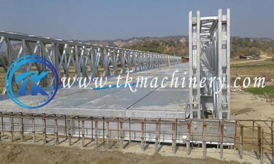 China Steel Panel Bailey Bridge Galvanized S460J0 Heavy Load System - 4.2m Width, 81m Span Capacity for sale