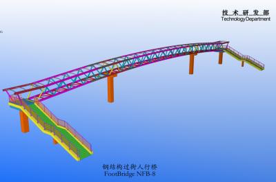 China Steel Pedestrian Bridge with 80m Maximum Span and 2.15m System Height - Heavy Load Capacity Footway Bridge for sale