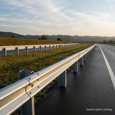 China Hot-dip Galvanized W-beam Highway Guardrail M180 Bolted to Steel Posts 80cm Height 2m Post Spacing for sale