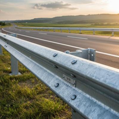 China Highway Guardrail M180 Hot-Dip Galvanized W-Beam 310mm Width Bolted Connection 2m Postspacing Road Safety Barrier for sale